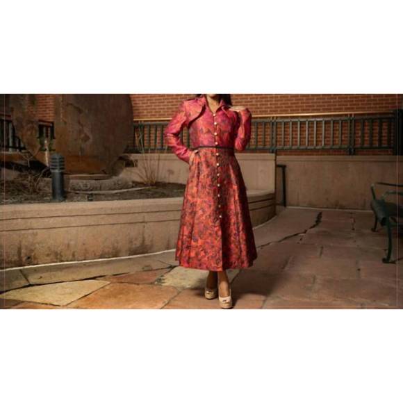 Samuel Dong | Dresses | New Samuel Dong Brocade Coat Dress Red In Red ...